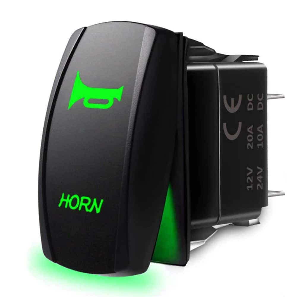 HORN Blue Light Marine Rocker Switch - WEUP