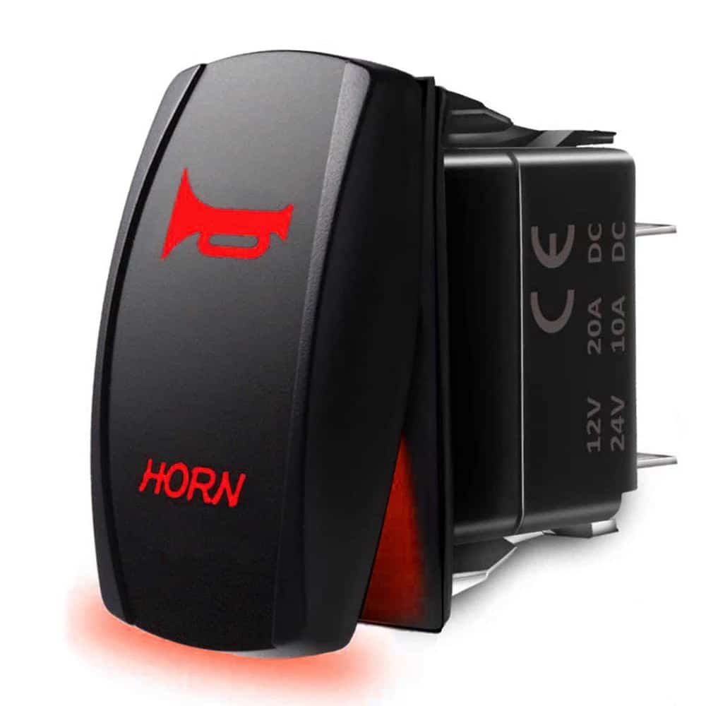 HORN Blue Light Marine Rocker Switch - WEUP